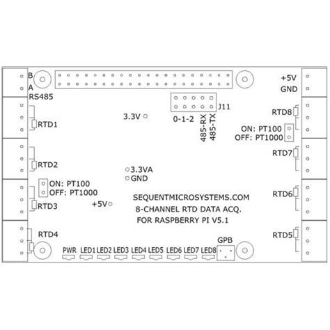 sequent microsystems rtd data acquisition 8 layer stackable hat for