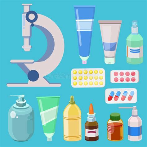 Medical Set Microscope Stock Vector Illustration Of Icon 156421067