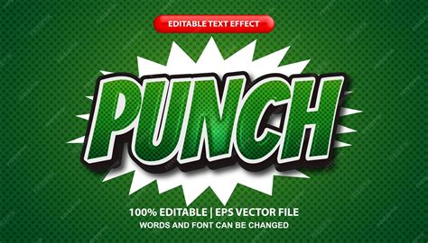 Premium Vector Punch Text Editable Text Effect Template In Comic Style Bold Letters In Pop