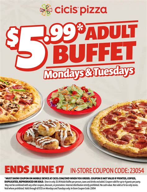 Second Buffet Free Friday At Cicis Pizza Cicis Pizza June 2026