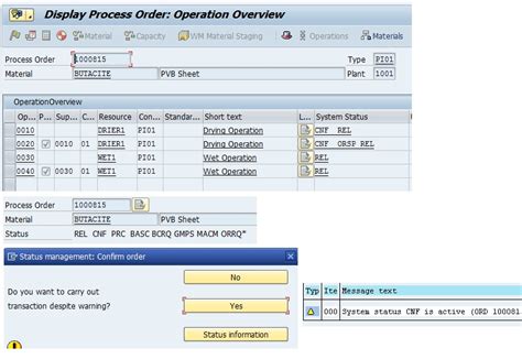 Solved Process Order Status Cnf Sap Community