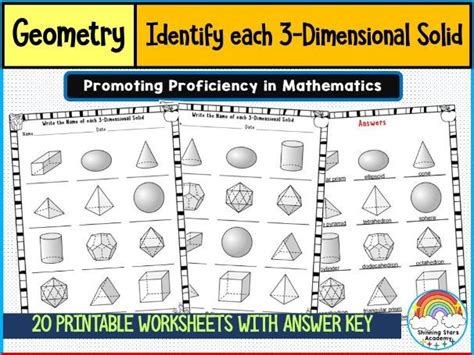 Identify 3 Dimensional Solids Worksheets 3d Shapes Recognition