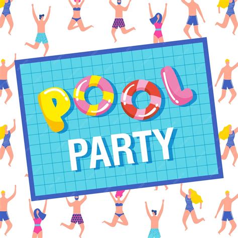 Premium Vector Pool Party Typography