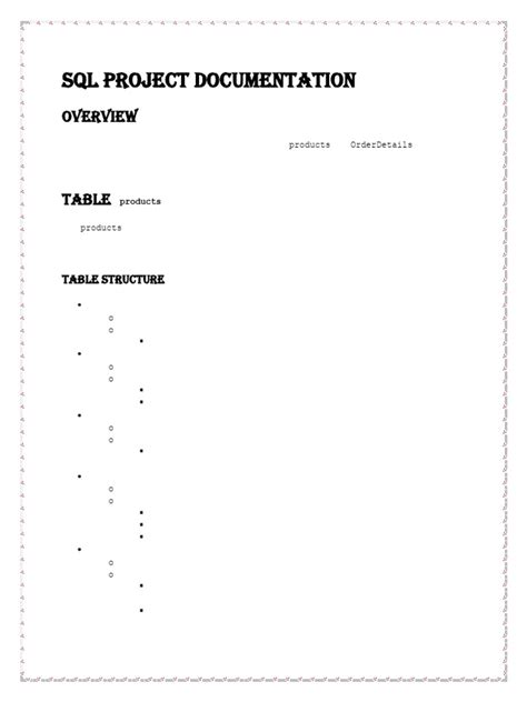 sql project documentation pdf