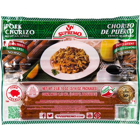 Vandv Supremo Foods Pork Chorizo 42 Ounce Package 497 At Costco
