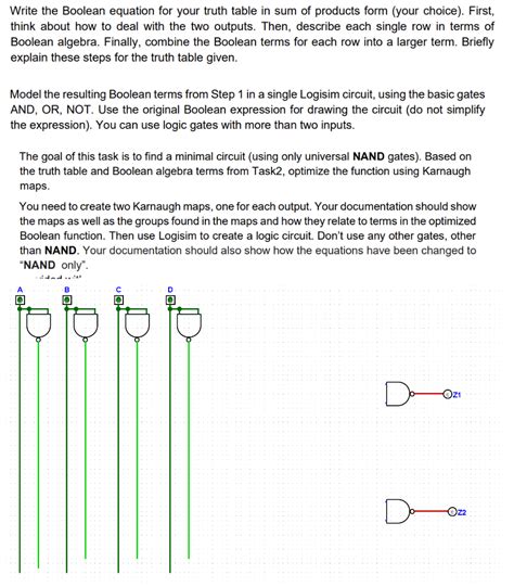 Solved Write The Boolean Equation For Your Truth Table In