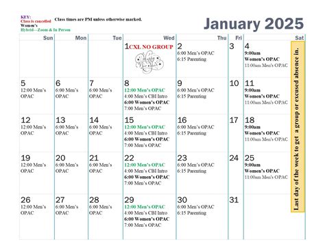 Class Schedule — Cafa