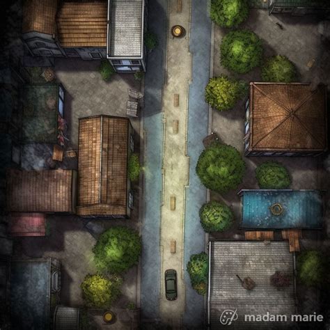 City Streets Battle Map For Ttrpgs Dungeons And Dragons