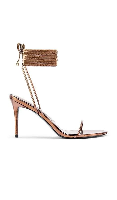 Femme La 30 Barely There Lace Up Heel In Metallic Bronze Editorialist