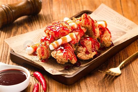 韩式炸鸡高清图片 韩式炸鸡甜辣味年糕条美味美食拍摄 餐饮美食免费下载格式7000像素编号42344060 千图网