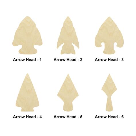 Arrow Head Wooden Shape Multiple Sizes Laser Cut Unfinished Wood