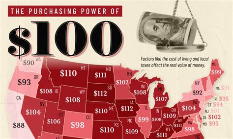 Mapped The Purchasing Power Of 100 In Each Us State