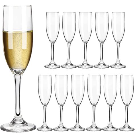 Hakeemi Champagne Flutes Set Of 12 6 Oz Classic Champagne Glasses Bulk Elegant
