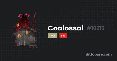 Coalossal Dittobase Pokédex Dittobase