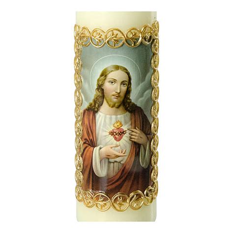 Candle Sacred Heart Of Jesus Ivory 165x50 Mm Online Sales On