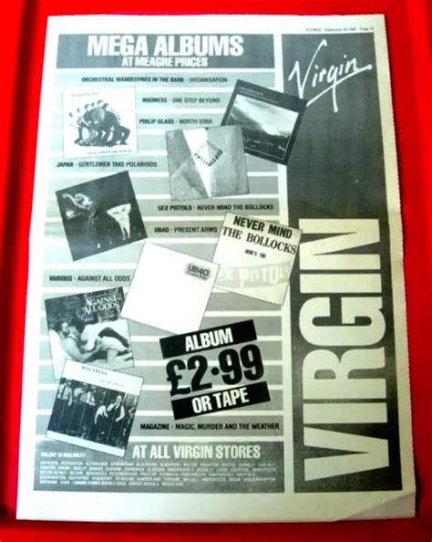 Sex Pistolsmadnessmagazinejapanub40omd Orig85 Pressmag Advert