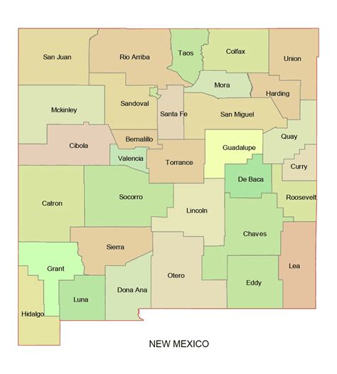 New Mexico County Map Printable New Mexico Map Cities And Roads