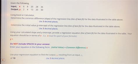 Solved Given The Following Input X 6 8 Output Y 2 4 20 13