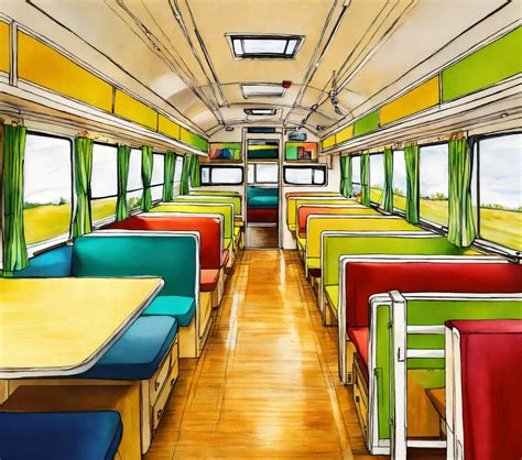 Lexica Color Pencil Sketch Style Interior Of Long Converted School