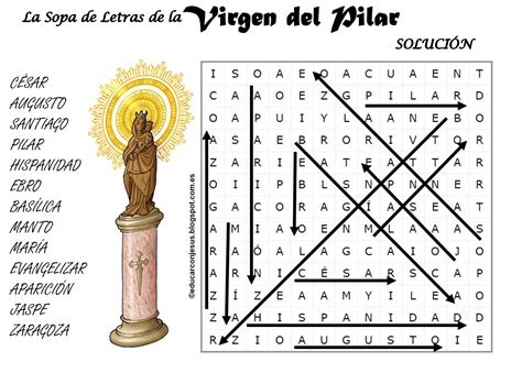 La Sopa De Letras De La Virgen Del Pilar Educacion Religiosa