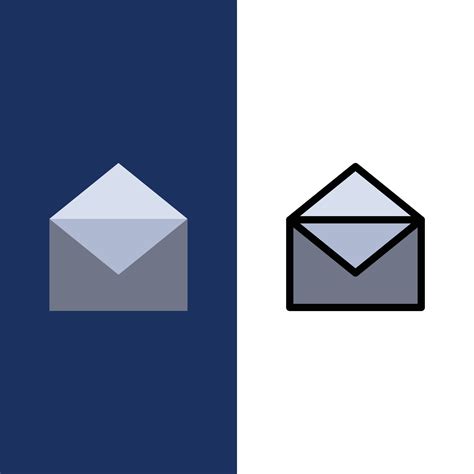 Email Mail Message Open Icons Flat And Line Filled Icon Set Vector Blue Background 13122501