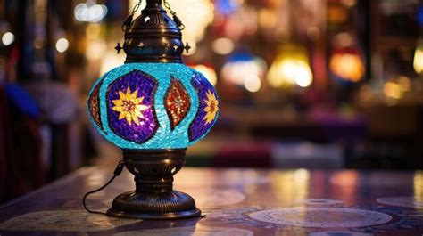 Premium Ai Image A Photo Of A Turkish Mosaic Lamp Bustling Bazaar