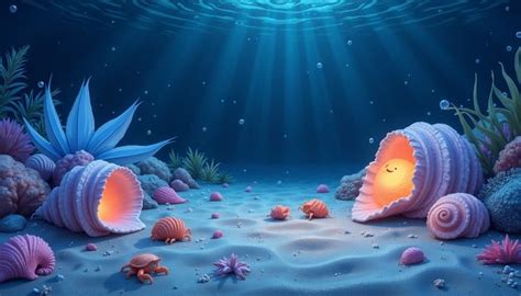 Free Luminous Shell Path Photo Underwater Magical Bioluminescent