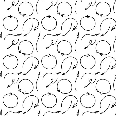 Premium Vector Abstract Doodle Thin Arrows Seamless Pattern Circular Straight Curved Handdrawn