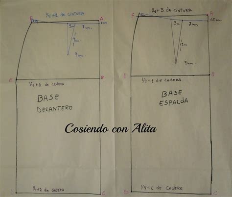 Cosiendo Con Alita Molde Base De La Falda