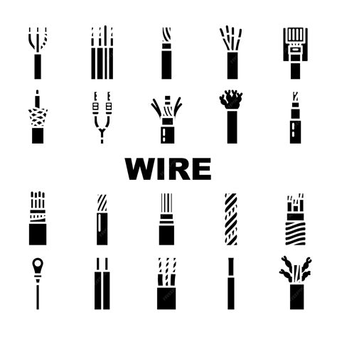 Premium Vector Wire Cable Cord Icons Set Vector Electrical Technology Electric Connection