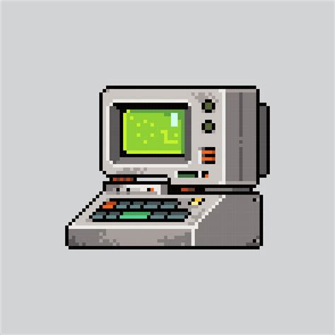 Pixel Art Illustration Computer Pixelated Old Computer Old Classic