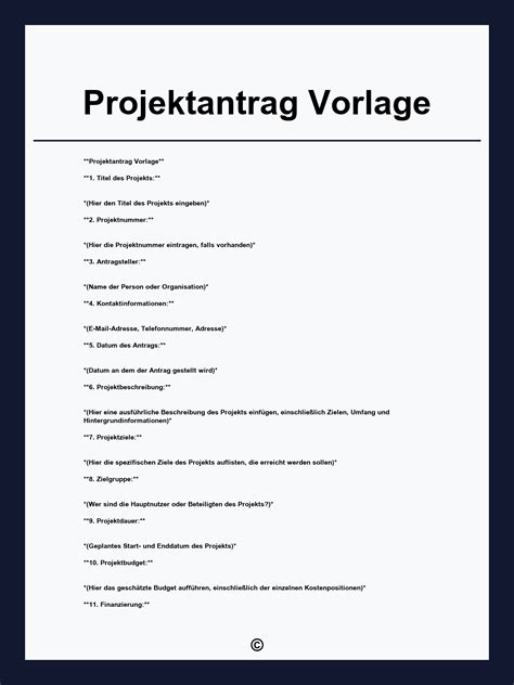 Projektantrag Vorlage