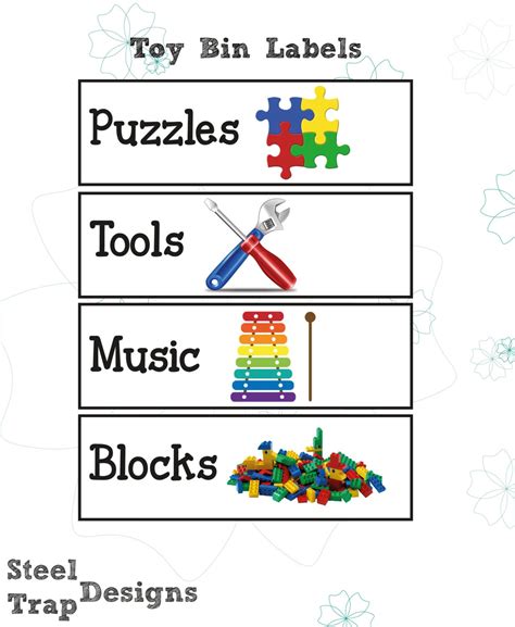 Toy Bin Labels Classroom Bin Labels By Steeltrapdesigns On Etsy