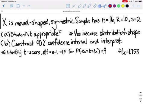 Solvedbasic Computation Confidence Interval Suppose X Has A Mound Shaped Symmetric