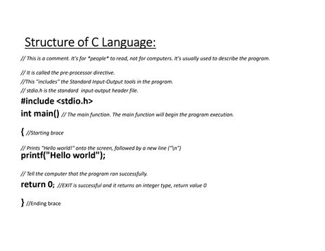 SOLUTION Structure Of C Language Studypool