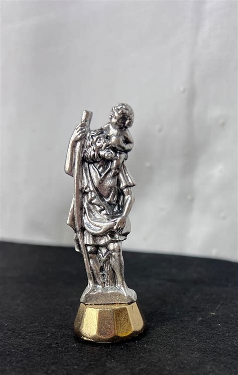 Saint Christopher Miniature Statue Adhesive Car Dashboard Statue Made