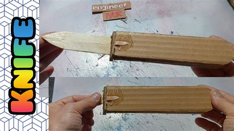 Knife With Cardboard And Wooden Ice Cream Step By Step Diy Tutorial