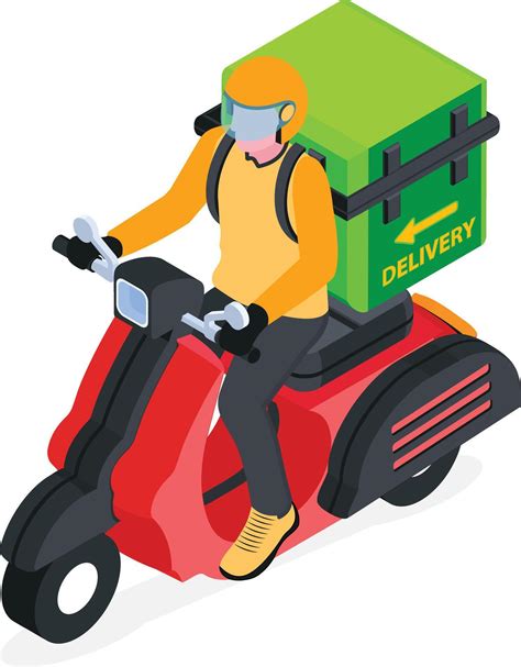 Delivery Guy On Scooter Carrying A Bag Of Packages 39003287 Vector Art
