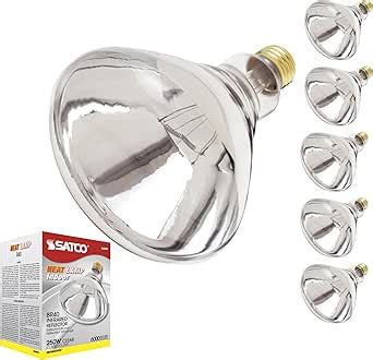 Satco 250w R40 Heat Lamp Bulb Clear Finish Incandescent Reflector