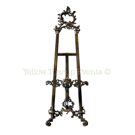 Antique Brass Easel Yellow Teacup Events