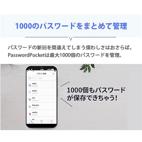 Atlancube Password Pocket Cp001 ポータブルパスワード管理デバイス ログイン情報 管理 保存 メール便無料