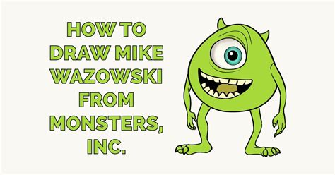 How To Draw Mike Wazowski From Monsters Inc Really Easy Drawing