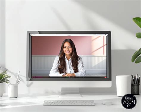 Zoom Background Pink Wall Zoom Minimalist Office Background Zoom