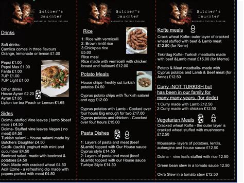 Menu At Butchers Daughter Restaurant London