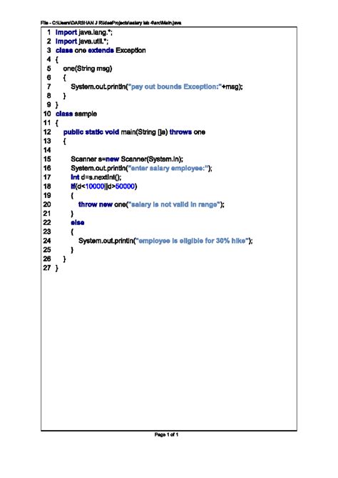 Lab 4 Java Exception Handling And Sample Programs Studocu
