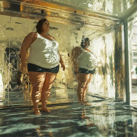 Fat Woman In The Shower A Woman Washes Her Hair In The Shower Premium