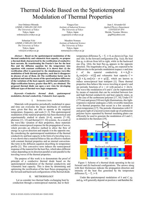 Pdf Thermal Diode Based On The Spatiotemporal Modulation Of Thermal