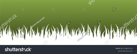 Isolated Green Stencil White Grass Silhouette Stock Illustration