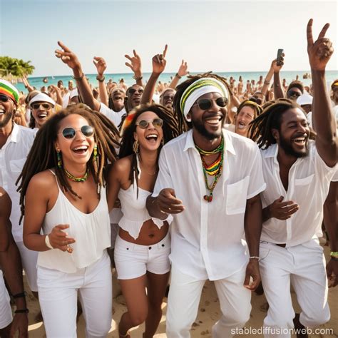 Reggae Beach Party Scene Stable Diffusion Online
