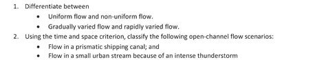 Solved Differentiate Between Uniform Flow And Non Uniform